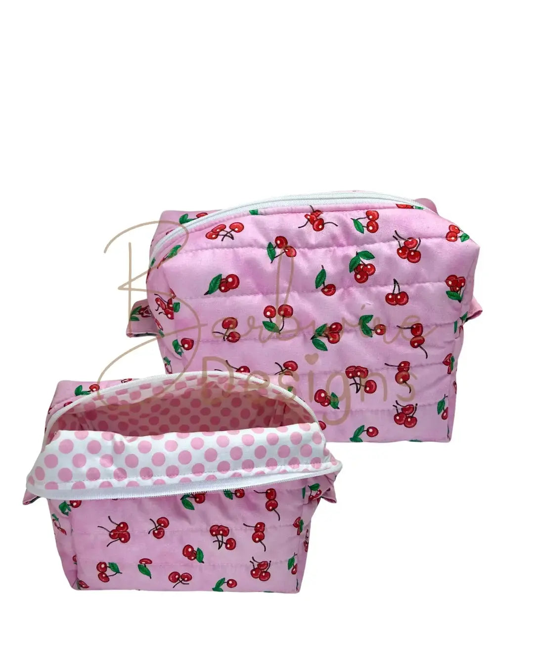 Makeup Carryall in Pink Cherry - Barb Wire Designs